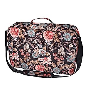 MEGREZ Portable Colored Pencil Case with Zipper, 160 Slots Large Capacity Pencil Bag Max Hold 480 PCS Pencils, Water Color Pencil Bag for Storing Sketch Pencils, Gel Pen Markers, Black Flowers