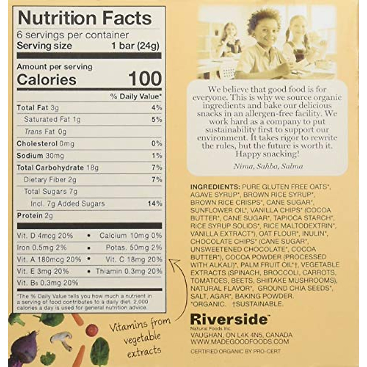 MADEGOOD Organic Cookies & Creme Granola Bars, 5.1 OZ