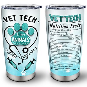Mebupol Vet Tech Gifts Tumbler 20OZ 1PC, Veterinarian Gifts, Veterinary Gifts, Gifts for Veterinarians, Future Veterinarian Gifts for Women Men, Best Veterinarian Gifts, Vet Tech Gifts for Women Cup