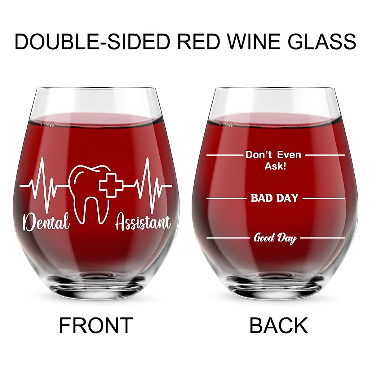 AGMDESIGN Funny Dental Assistant Wine Glass Gift Box, Inspirational Gifts for Dental Office, Glass Gifts for Dental Assistants, Gifts for Women, Gift for Dental Student