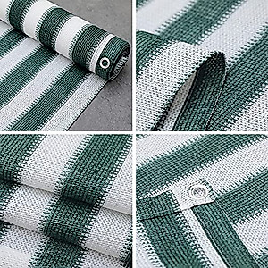 ALBN Balcony Privacy Screen Windshield Net Fence Sunshade HDPE UV-Proof Fits Apartment Railings, Patio Decking, with Cable Ties (Color : Green-White, Size : 75x600cm)