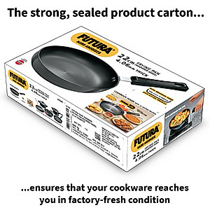 Hawkins l08 Futura Hard Anodised Round Frying Pan, 22cm Black, 22 cm