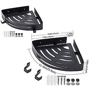 JOPOFI 2 Pack Corner Shelf Bathroom Shower Caddy Organizer for Kitchen Toilet, SUS304 Stainless Steel Bathroom Corner Shelves Shower Caddies - Matte Black