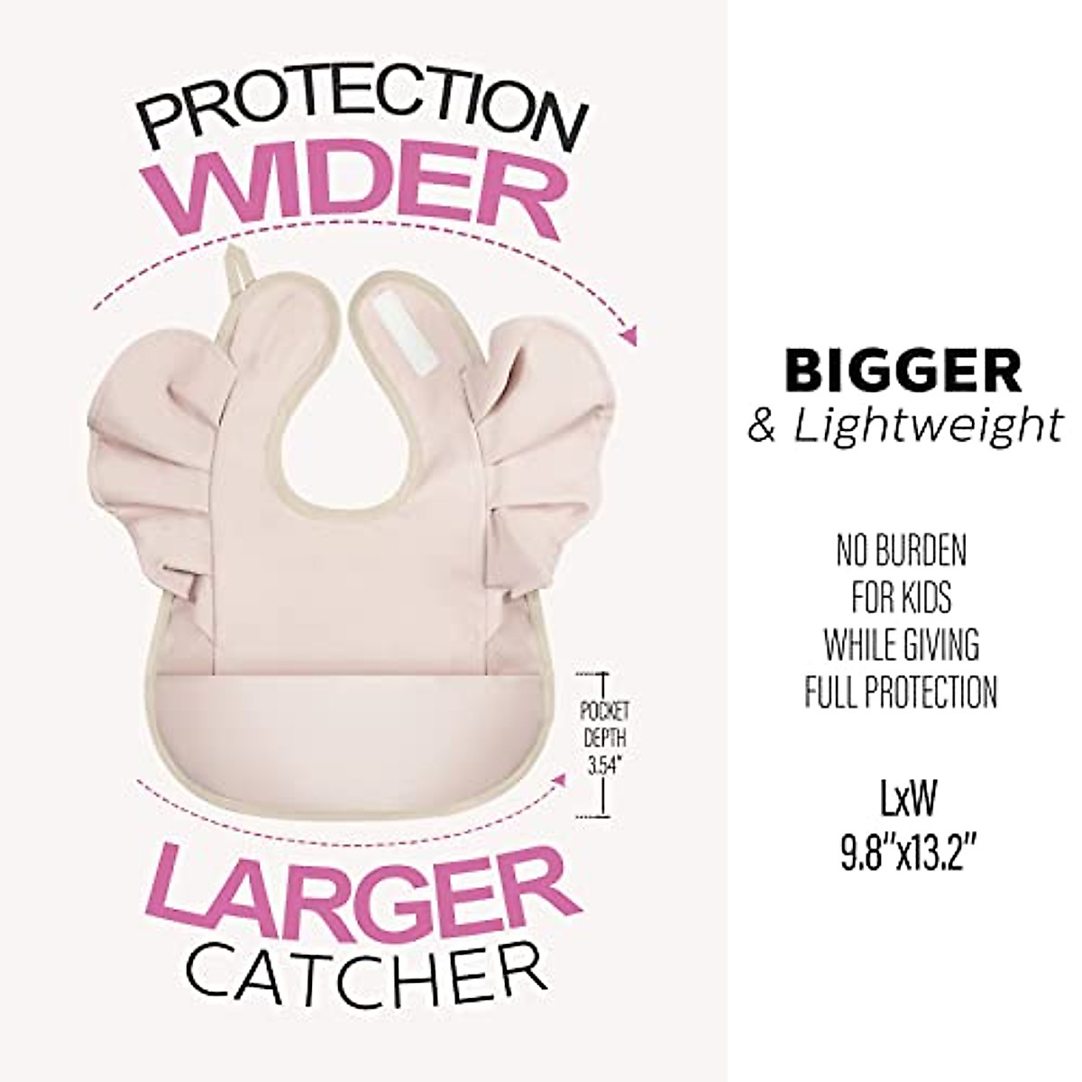 JaGely 3 Pcs Baby Bib for Eating Waterproof Baby Bib Baby Girl Food Bib Washable Toddler Bib Soft Feeding Bib with Food Catcher for Baby Boy or Girl Eating Travel Home Supplies