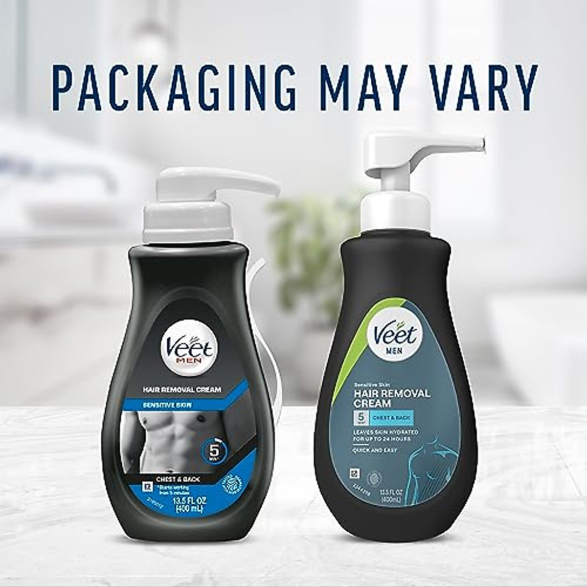 VEET 5 Min Sensitive Skin Hair Removal Cream For Men, Forget Shaving Cream & Painlessly Manscape, Body Cream & Hair Removal Gel For Chest & Back, Dermatologically Tested, 13.5 FL OZ w/ Spatula