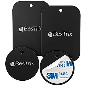 Bestrix Metal Plate for Magnetic Mount with 3M Adhesive (Set of 4) Extra Thin (Gold)