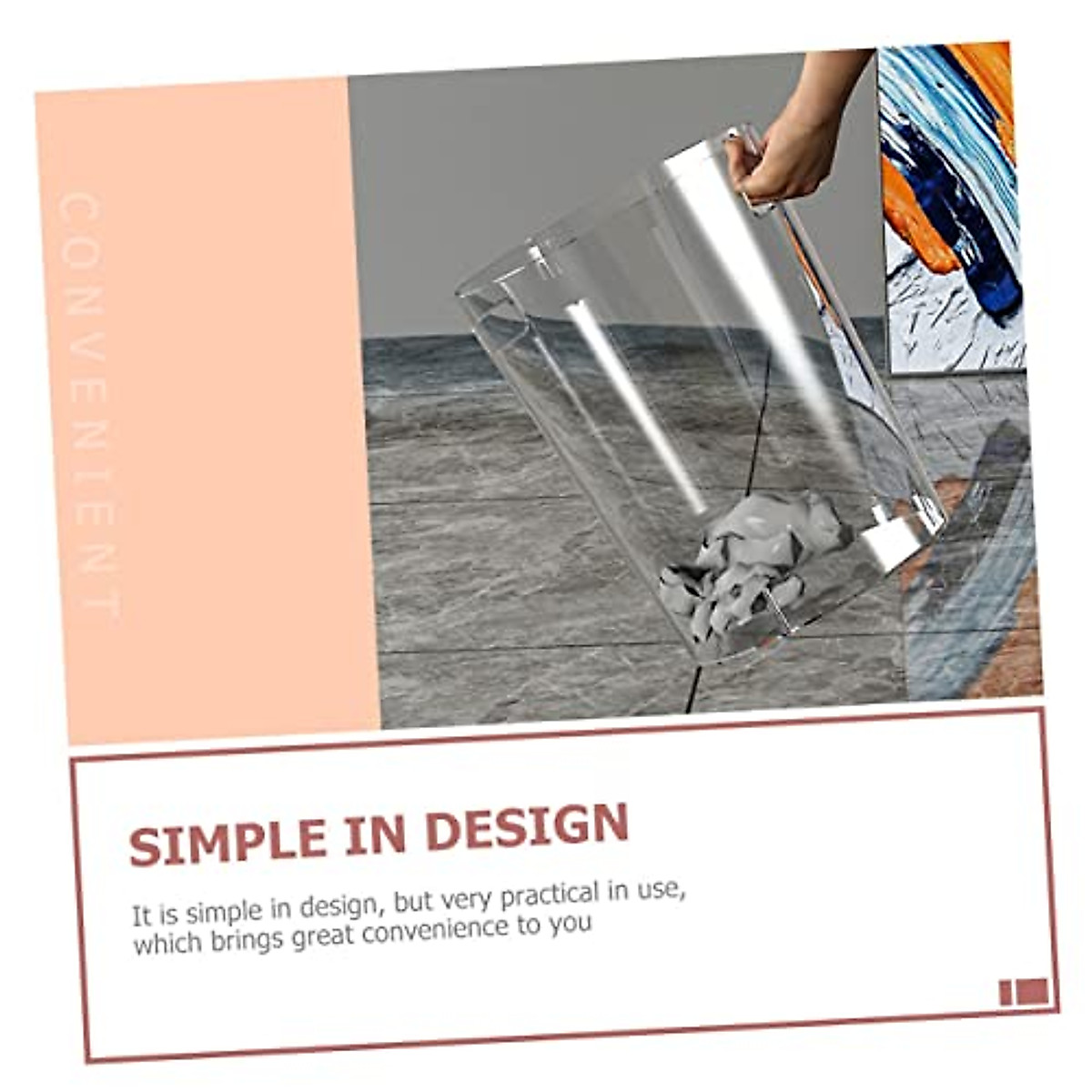 Holibanna 2pcs Garbage Can Office Trash Can Clear Container Office Storage Bins Wastebasket Can Kitchen Waste Basket Waste Bin Office Trash Can Household Large Storage Bin Clear Trash Can