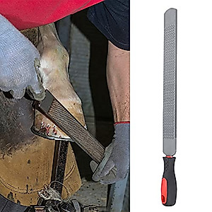 BRDI Horseshoe File, Double-Sided Farrier Hoof Rasp T12 Carbon Tool Steel Hoof Trimming Shoeing Tool for Horseshoe Trimming