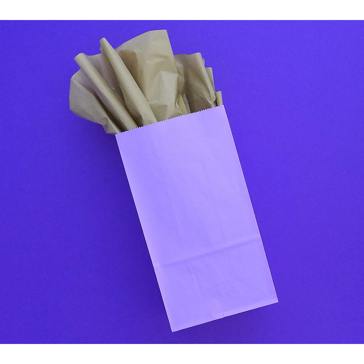 Party Favor Bag - 50 Pack Light Purple Lavender Lilac Color Paper Kraft Lunch Gift Treat Bags Ideal for Baby Shower, Birthday Party, Craft Projects, Gift Bags