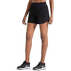 ZUTY 5" Athletic Running Shorts for Women with Zipper Pocket High Waisted Quick Dry Workout Gym Shorts with Liner Black L