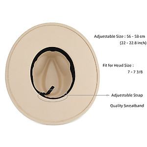 Pro Celia Big Wide Brim Women Fedora Hat (Rice)