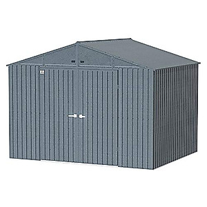 Arrow Shed Elite 10' x 8' Outdoor Lockable Steel Storage Shed Building, Anthracite