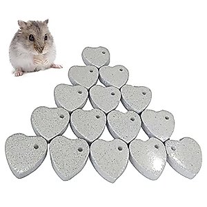 kathson 15 PCS Hamster Chew Toys Teeth Grinding Lava Block Mineral Stone Calcium Chewing Toy for Chinchillas Rabbit Bunny Guinea Pig Gerbil