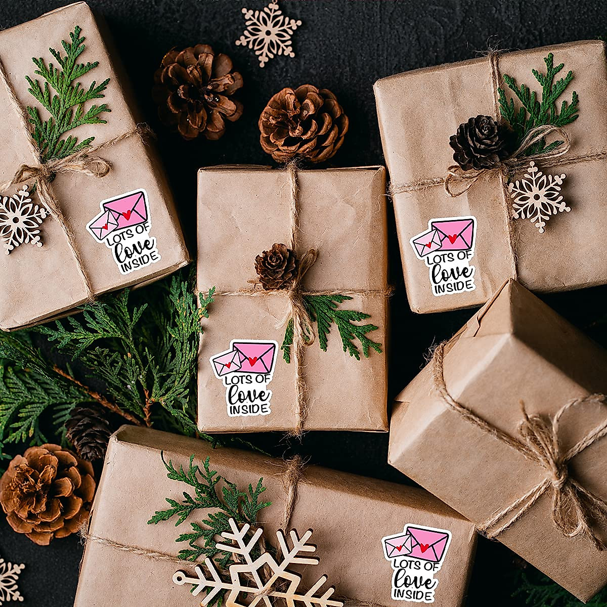 Littlefa Cute Lots of Love Inside Stickers,Happy Mail Stickers,Love Mail Stickers,Small Business Stickers,Envelopes Seal Stickers,Mail Packaging Sticker for Small Business 500 PCS