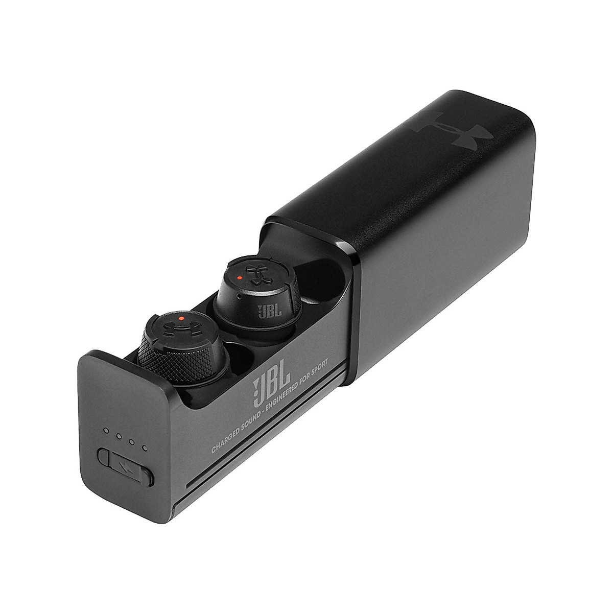 Under Armour True Wireless Flash X– Engineered by JBL® - True Wireless bluetooth earbuds, waterproof headphones, microphone, Bionic hearing, up to 25 hours battery (Black)