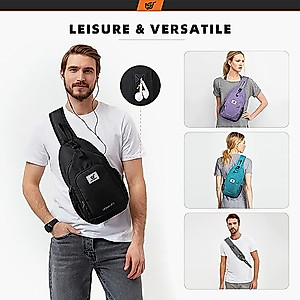 SKYSPER Sling Bag RFID Crossbody Sling Backpack Cross Body Shoulder Bag Travel Hiking Daypack for Women Men(Black)