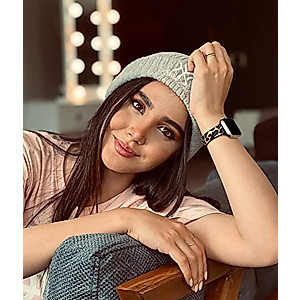 Charlam Compatible with Apple Watch Band 40mm 41mm 38mm for Women Girls, Cute Braided Stretchy Strap Comfortable Thin Elastic Nylon Wristbands for iWatch SE Series 8 7 6 5 4 3 2 1, 38 40 41 mm, B