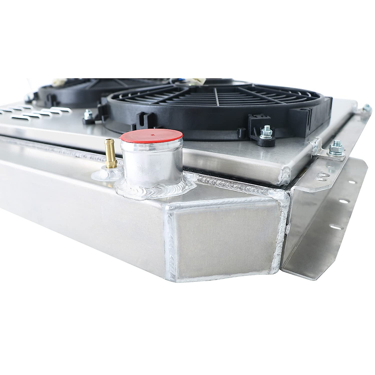 Rubivel 433 Radiator Replacement for 1966-1979 Ford F100 F150 F250 F350 Bronco 1967 1968 1969 1970 1971 1972 1973 1974 1975 1976 1977 1978, 4 Row All Aluminum Radiator+ Shroud Fan+Thermostat Relay