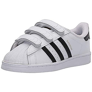 adidas Originals unisex child Superstar Cloudfoam Sneaker, White/Black/White, 7 Toddler US