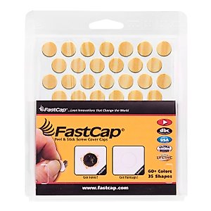 FastCap - Screw Hole Covers, 9/16" (14mm) Round Stickers - Ideal for Professional Woodworking, Furniture, and Cabinetry Projects - Five Sheets of 260 Caps - Unfinished Real Wood, Color - Pine