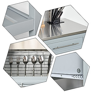 HOMCOM Kitchen Island Rolling Utility Trolley Cart with 2 Drawers Stainless Steel Top - Grey