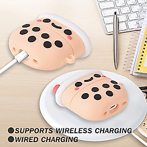 Cute AirPod Pro 2 Case with Boba Keychain Girly Pink Milk Tea Design Compatible with AirPods Pro 2nd Generation 2022 Case for Women and Girls