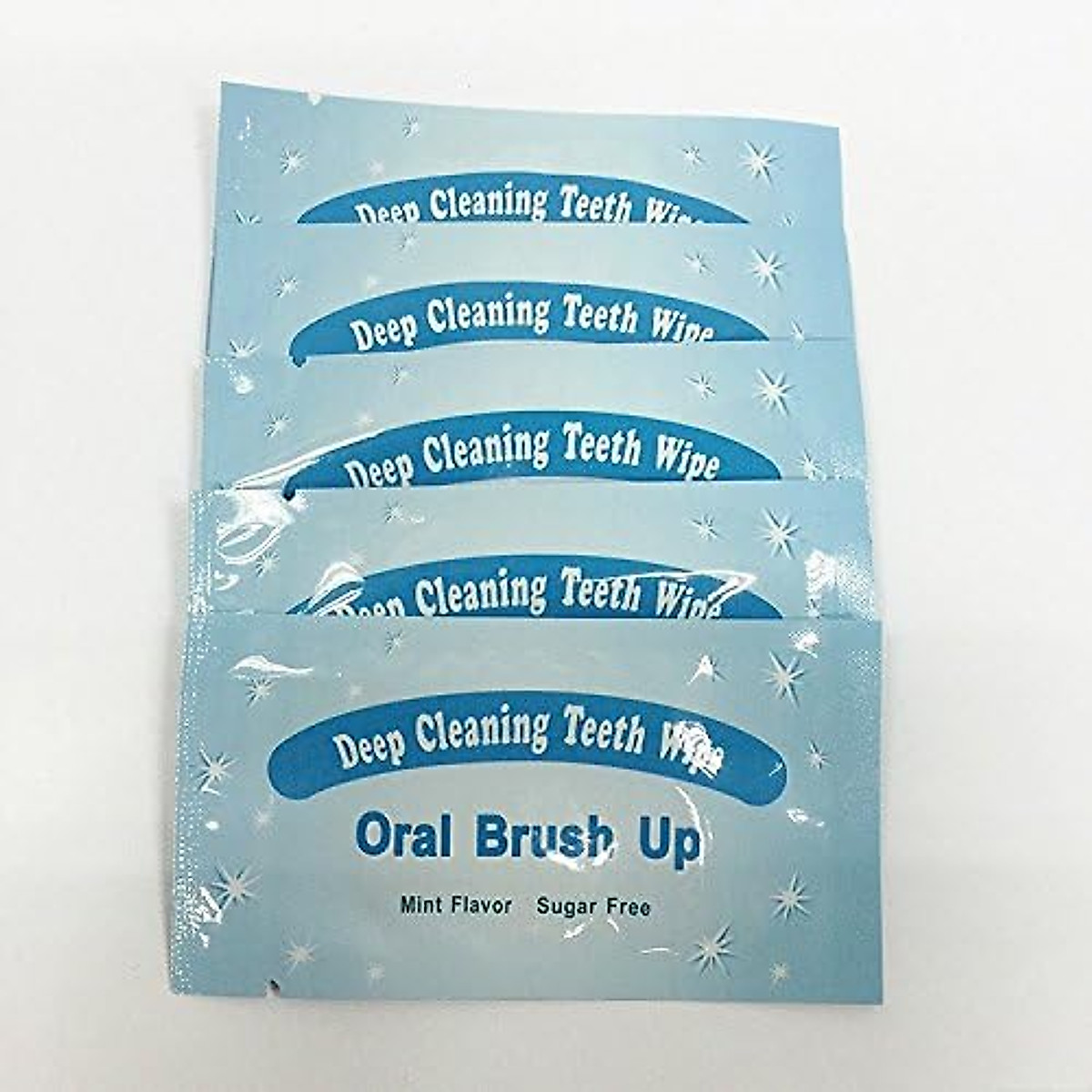 Mint Textured Finger Teeth Wipes Brush Ups Dental Clean Pre/Post Whitening (Pack of 100)