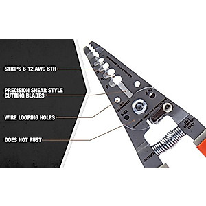 Southwire - 58277940 Tools & Equipment S612STR 4-10 AWG SOL & 6-12 AWG STR Ergonomic Handles Wire Stripper/Cutter