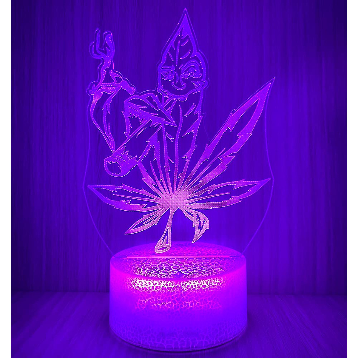 Yooce 420 Leaf 3D LED Table Lamp Night Light Optical Visual Illusion Home Decor Lighting