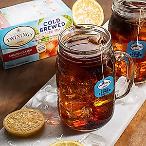 Twinings Tea Cold Brew Tea Bags for Iced Tea - English Classic Black Tea, Unsweetened, Easy Brew in Cold Water, 20 Count (Pack of 2)