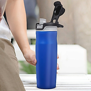 DISCOUNT PROMOS Juno Water Bottles with Flip Lid 20 oz. Set of 6, Bulk Pack - Reusable, Great for Gym, Hiking, Cycling and for School - Blue