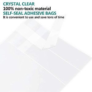 joybest 1000 Pcs - 6 x 9 Inch Clear Cello Cellophane Bags Self Sealing - 3.14 Mils Thick Cello Resealable Plastic Bag Fits 6 X 9 Prints, Photos, Cards & Envelopes