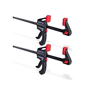 POWERTEC 71594 12 Inch Bar Clamps with Spreader, Trigger Clamps for Woodworking, One-Handed Carpenter Quick Clamp Sets for Gluing, Wood Clamps for Woodworking Tools, 2 pack