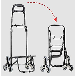 Folding Shopping Cart, Stair Climbing Cart with Swivel Wheels Grocery Utility Cart Hand Cart Lightweight Folding Shopping Cart Easy to Clean (Blue 50 Pounds Capacity) (Blue 50 Pounds Capacity)