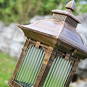 ZZYJYALG Glass Lamp Outdoor IP65 Waterproof Table Lamp Column Lamp European Home Garden Garden Floor Lamp Aluminum Lamp E27 Decorative Street Lamp Anti-Oxidation Column Lamp