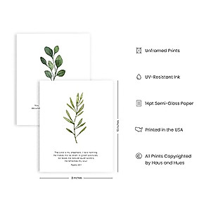 HAUS AND HUES Bible Verses Wall Decor - Set of 6 Christian Wall Decor Scripture Wall Art, Bible Verse Posters Biblical Wall Decor Scripture Art Wall Decor Christian Posters for Wall UNFRAMED (8"x10")