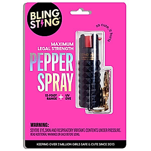 BlingSting Pepper Spray Keychain for Women Black