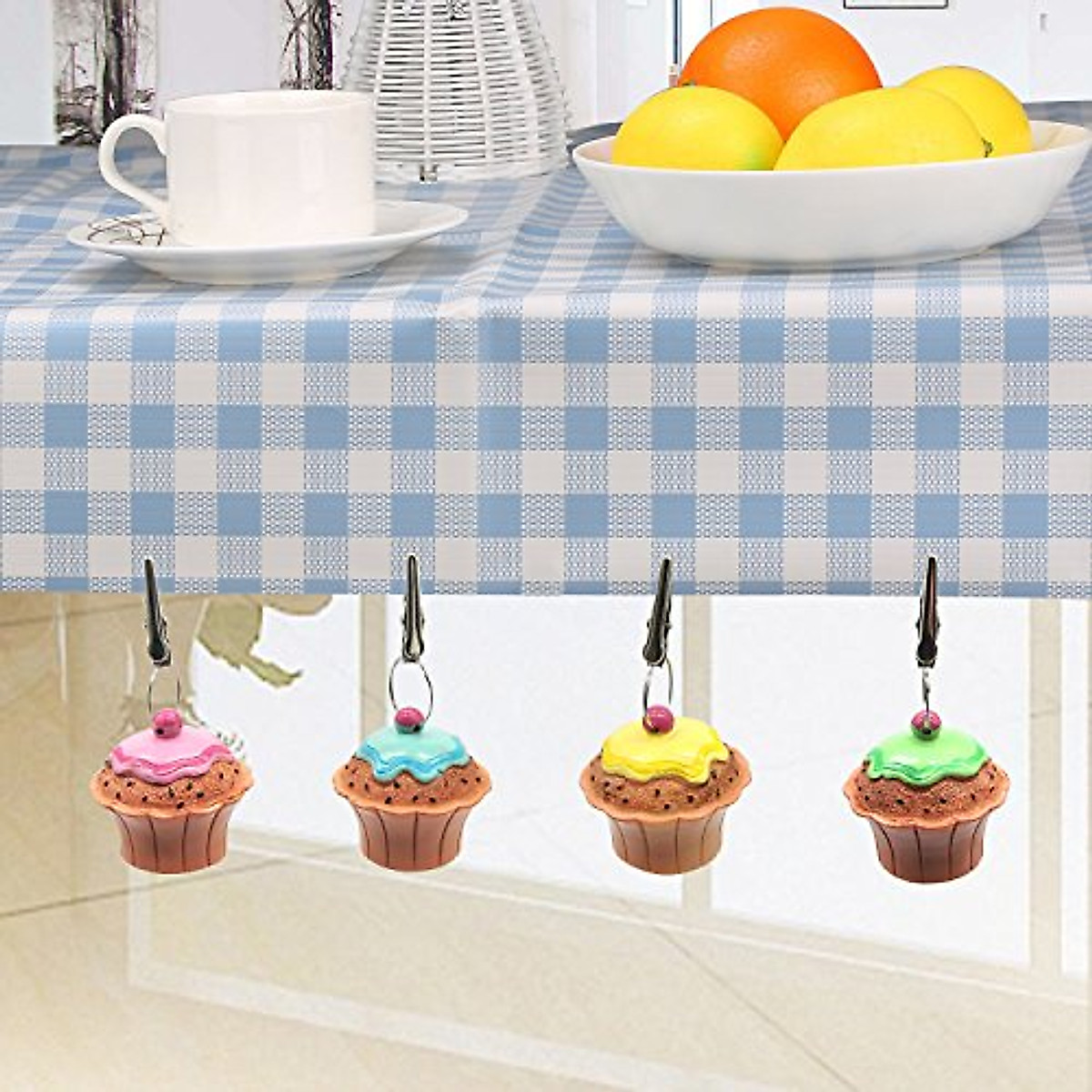 KEISSCO Cup Cake Tablecloth Weights Cute Table Clip Clamps Table Cover Weights for Outdoor Garden Party Picnic, Set of 4