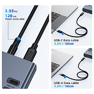 Powered USB Hub, VANGREE 17-Port 90W USB 3.0 Hub (10 USB 3.0 Ports+3 QC24W Fast Charging Ports+2 USB-C 3.0 Ports+SD/TF Card Reader), Individual On/Off Switches, 12V/7.5A Power Adapter for Laptop, PC