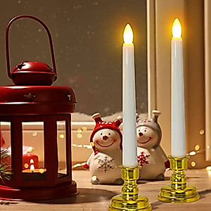 PChero LED Taper Candles with Remote Timer, 6 Pack 7.9" Battery Operated Floating Tapered Candles Warm White Light for Halloween Christmas Wedding Party Church Decorations