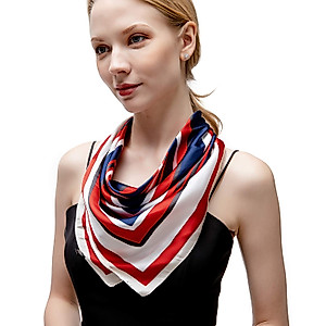 RIIQIICHY Head Scarf Like Silk Satin Hair Scarf for Women Sleeping Square Designer Bandana Check Scarf for Hair Wrapping at Night 27.5 Inch