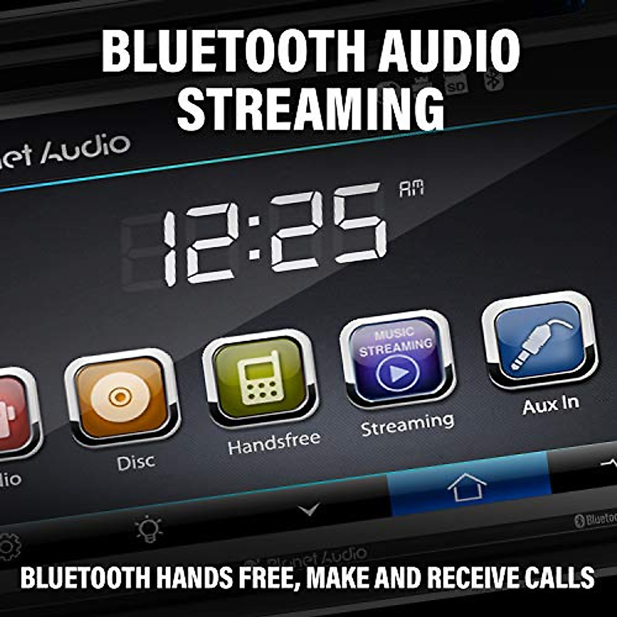 Planet Audio P9630B Car DVD Player - Double Din, Bluetooth Audio and Hands-Free Calling, 6.2 Inch LCD Touchscreen Monitor, MP3 Player, CD, DVD, WMA, USB, SD, AUX In, AM/FM Radio Receiver