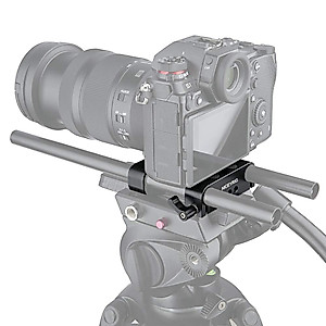 NICEYRIG Multipurpose Camera Base Plate with 15mm Rod Rail Clamp for DSLR Rig Support System