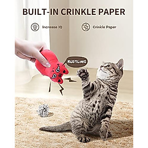 Feeko 5Pcs Catnip Toys, Cat Pillow Toys, Rattle Sound, Cat Toys for Indoor Cats Interactive with Cute Cat Toy Set, Cat Teething Chew Toy, Bite Resistant Catnip Toys Plush Gift