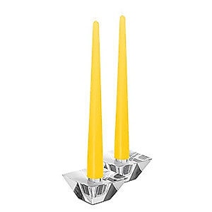 Hyoola Tall Taper Candles - 10 Inch Yellow Unscented Dripless Taper Candles - 8 Hour Burn Time - 12 Pack