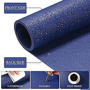 Yikda Dual-Sided Leather Mouse pad Desk mat, PU Leather Desk pad Large Mouse pad, Waterproof Desk Mat for Desktop （31"x15.7" Blue/Blue)