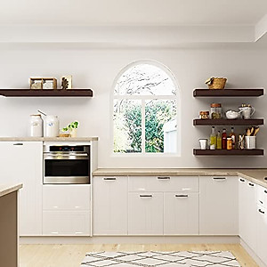 WELLAND Colin 10" Deep Floating Shelves Rustic Wall Shelf Wall Mounted Wooden Shelves (Walnut, 48X10X2.75 inch)