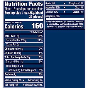 PLANTERS Deluxe Salted Whole Cashews, Party Snacks, Plant-Based Protein 18.25oz (1 Cannister)