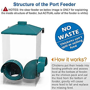 KEBONNIXS Automatic Chicken Cup Waterer and Port Feeder Set, 2 Gallon/10 Pounds