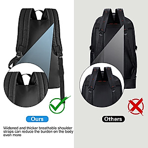 HEEYA Classic Basic Backpack Lightweight Bookbag for College Middle School Travel Work for Girls Boys - Black